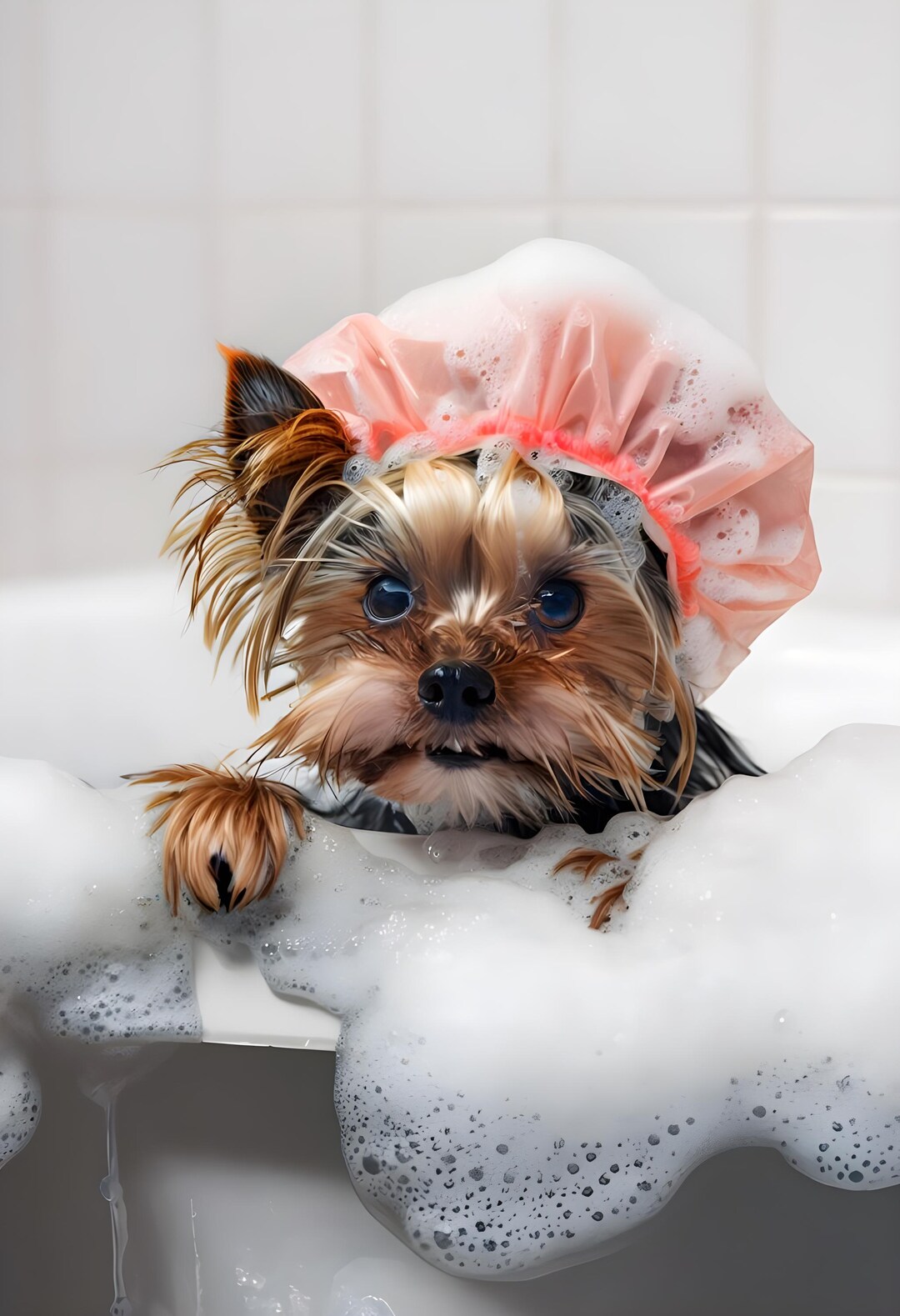 Yorkshire Terrier, Bathtub Poster, Yorkie, Puppy, Dog, Bougie Dog ...