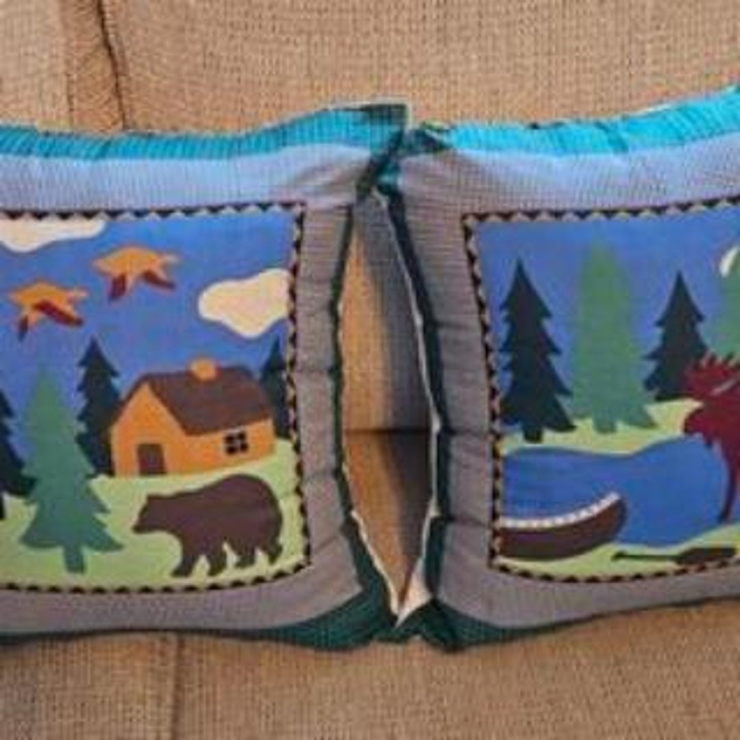 Log Cabin Bear and Moose Pillow Set: Rustic Home Decor - Etsy