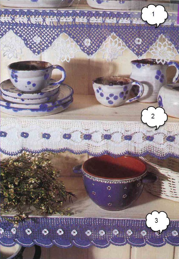 Crocheted Edging Border Blue & White - Etsy