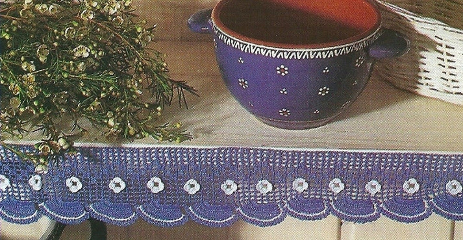 Crocheted Edging Border Blue & White - Etsy