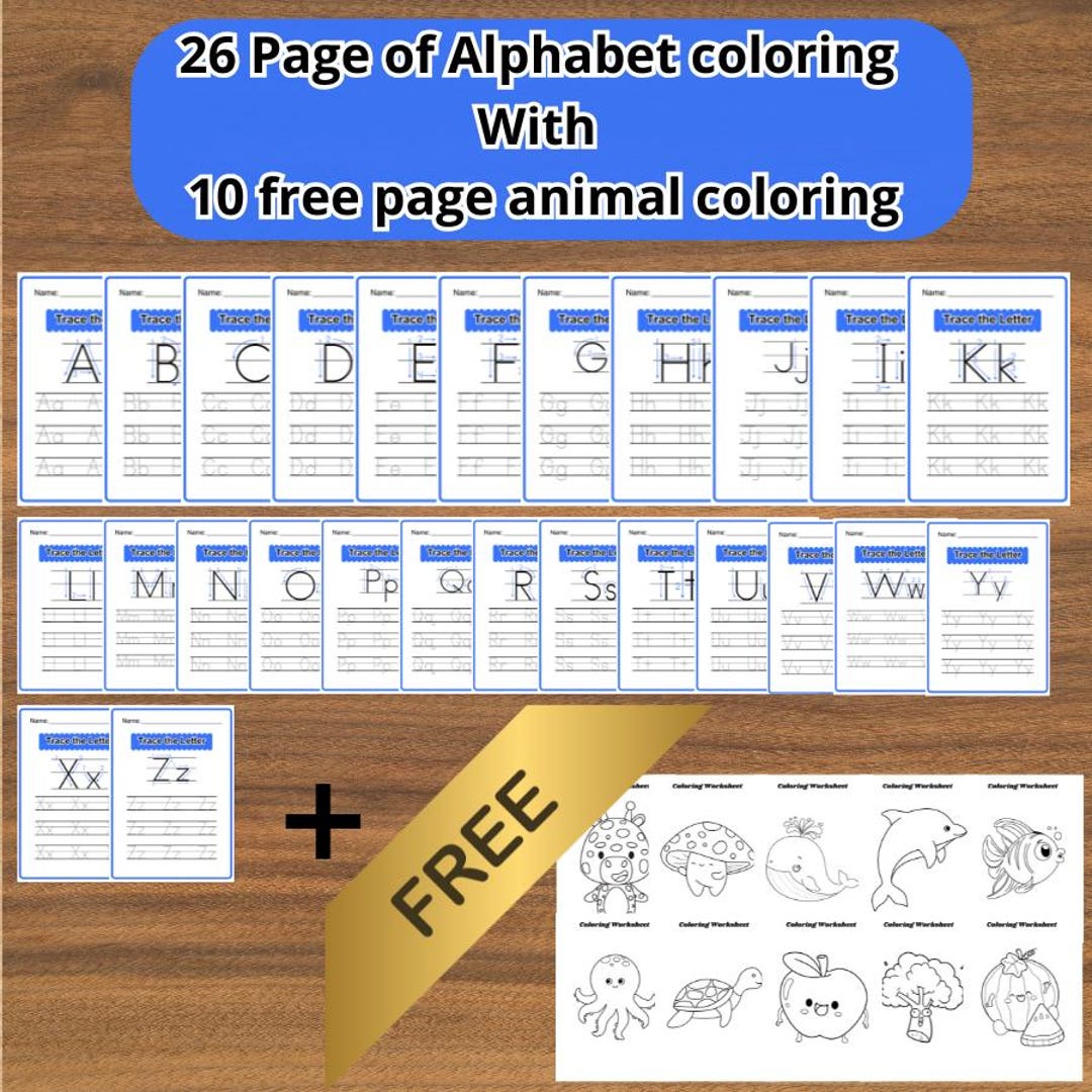 ABC Coloring & Learn: Alphabet Coloring Book for Kids – 26 Fun Pages - Etsy