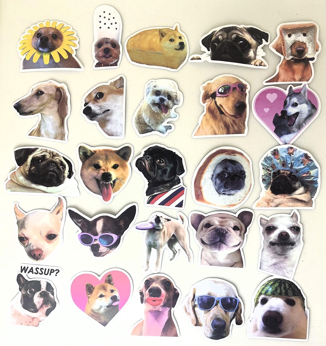 Funny Dog Stickers, Cute & Hilarious Doggo Sticker for Laptops, Water ...