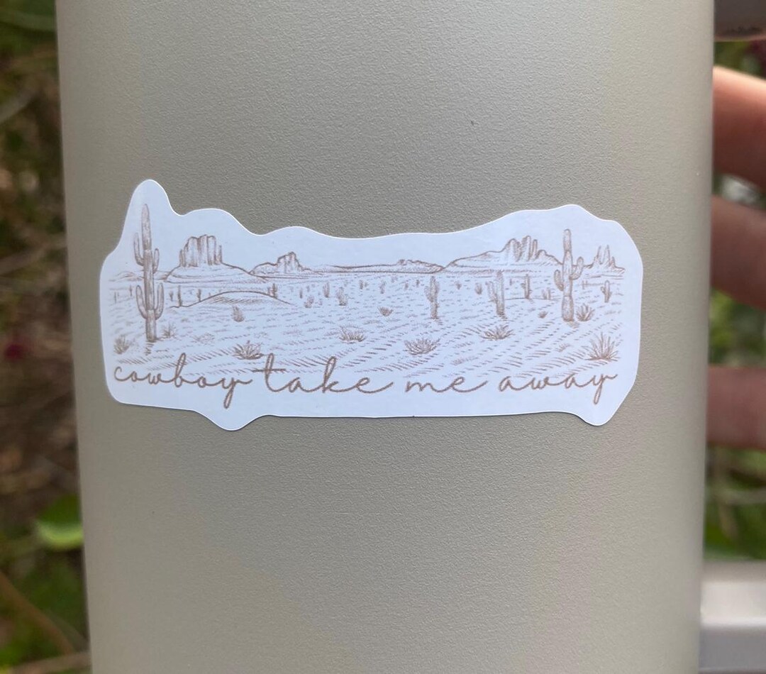 Cowboy Take Me Away Sticker | Country Music | Song Quote | Minimalist ...