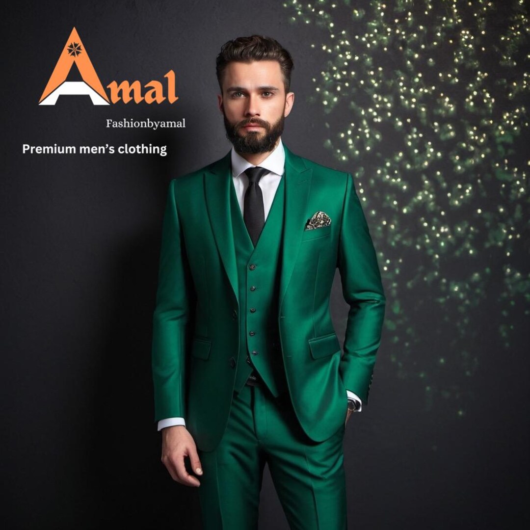 FASHIONBYAMAL, Premium Green Suit for Men, Party Wear Suits, Groomsmen ...