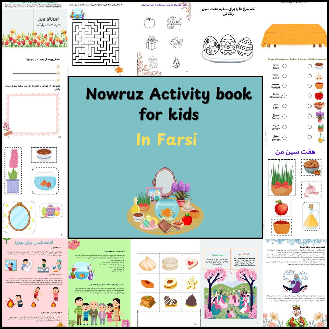 Printable Nowruz and Haft Seen Educational Activity Book for Kids - Etsy