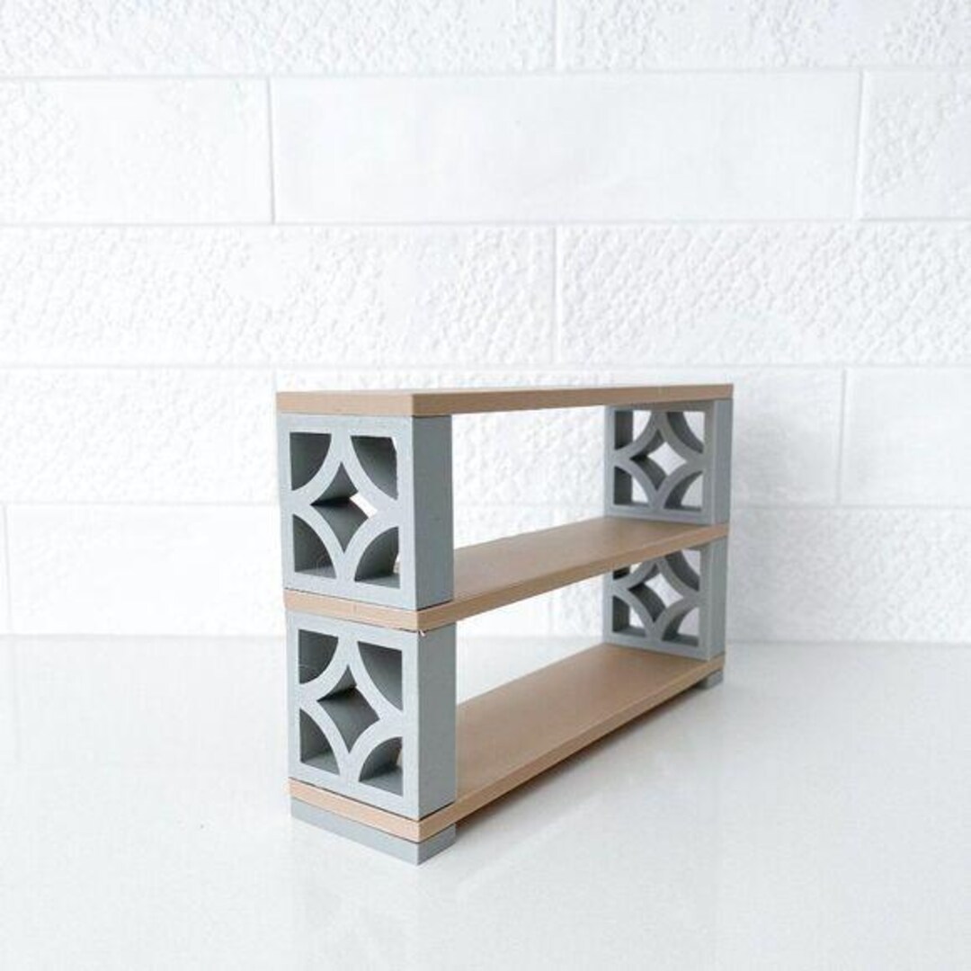 Miniature Integrity Doll Bookshelf - Mid-century modern Breeze Blocks 1 ...