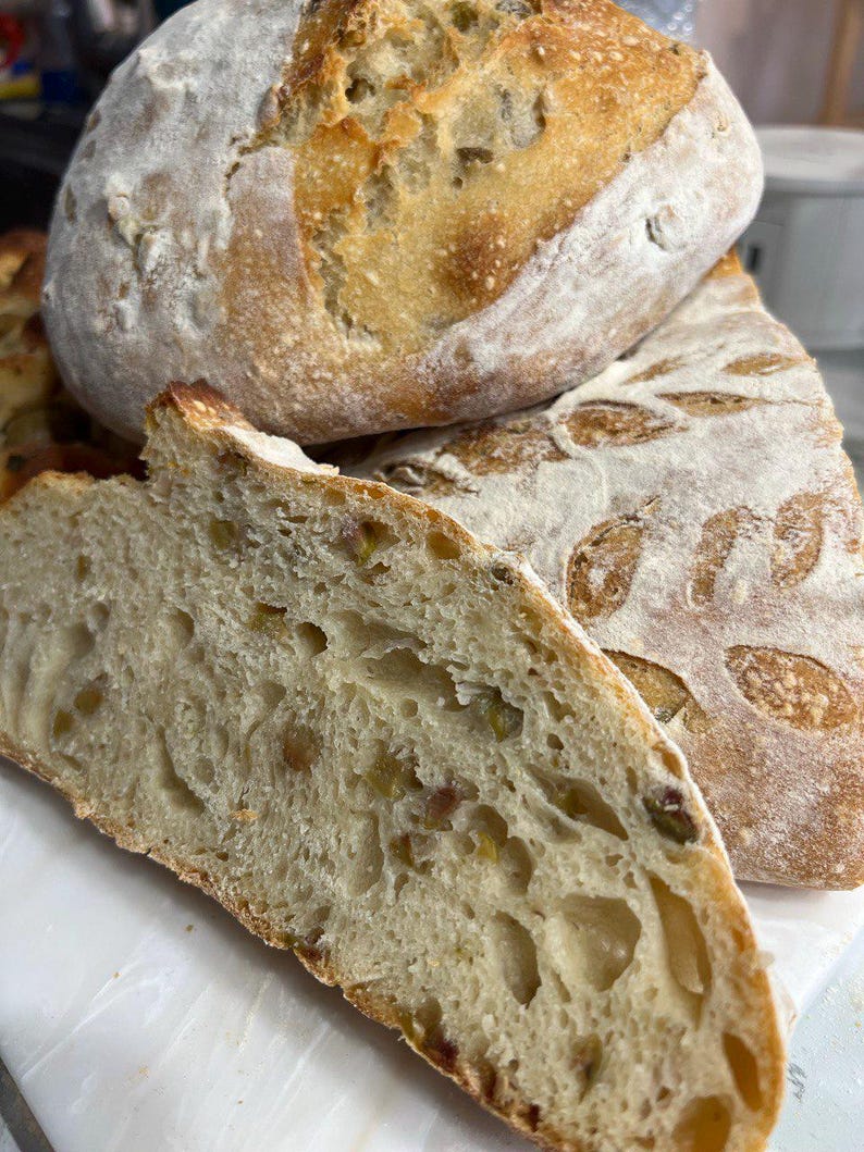 Sourdough Olives Bread Recipe, Olives Bread, Sourdough Bread, Digital ...