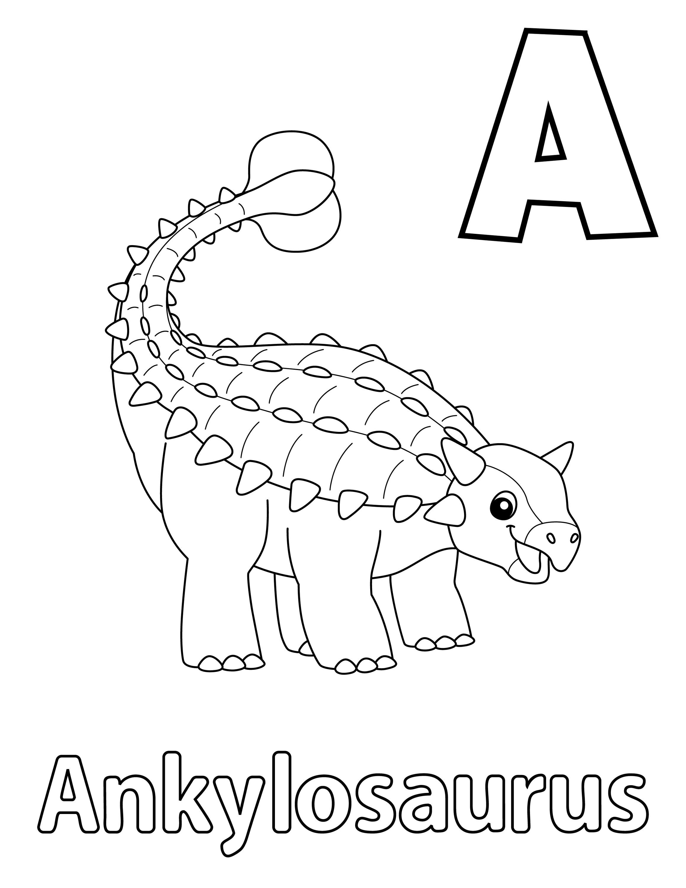 Dinosaur Alphabet Coloring Pages – Printable PDF & PNG | 26 Dinosaur ...