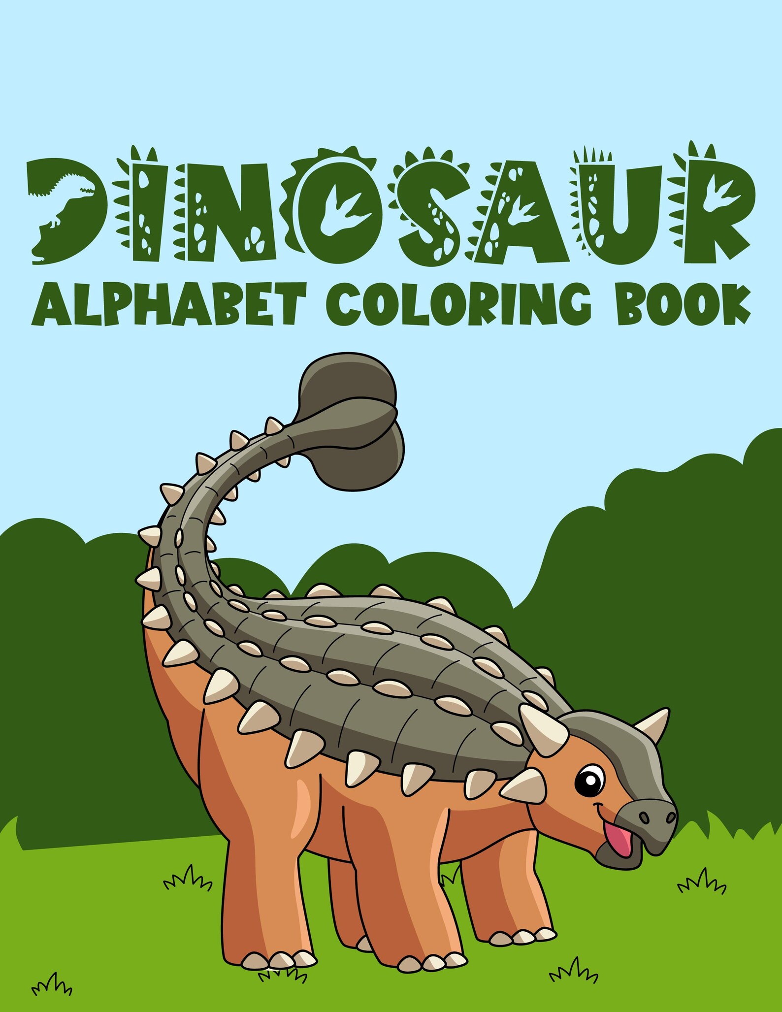 Dinosaur Alphabet Coloring Pages: 26 Kids Activity Sheets (printable ...