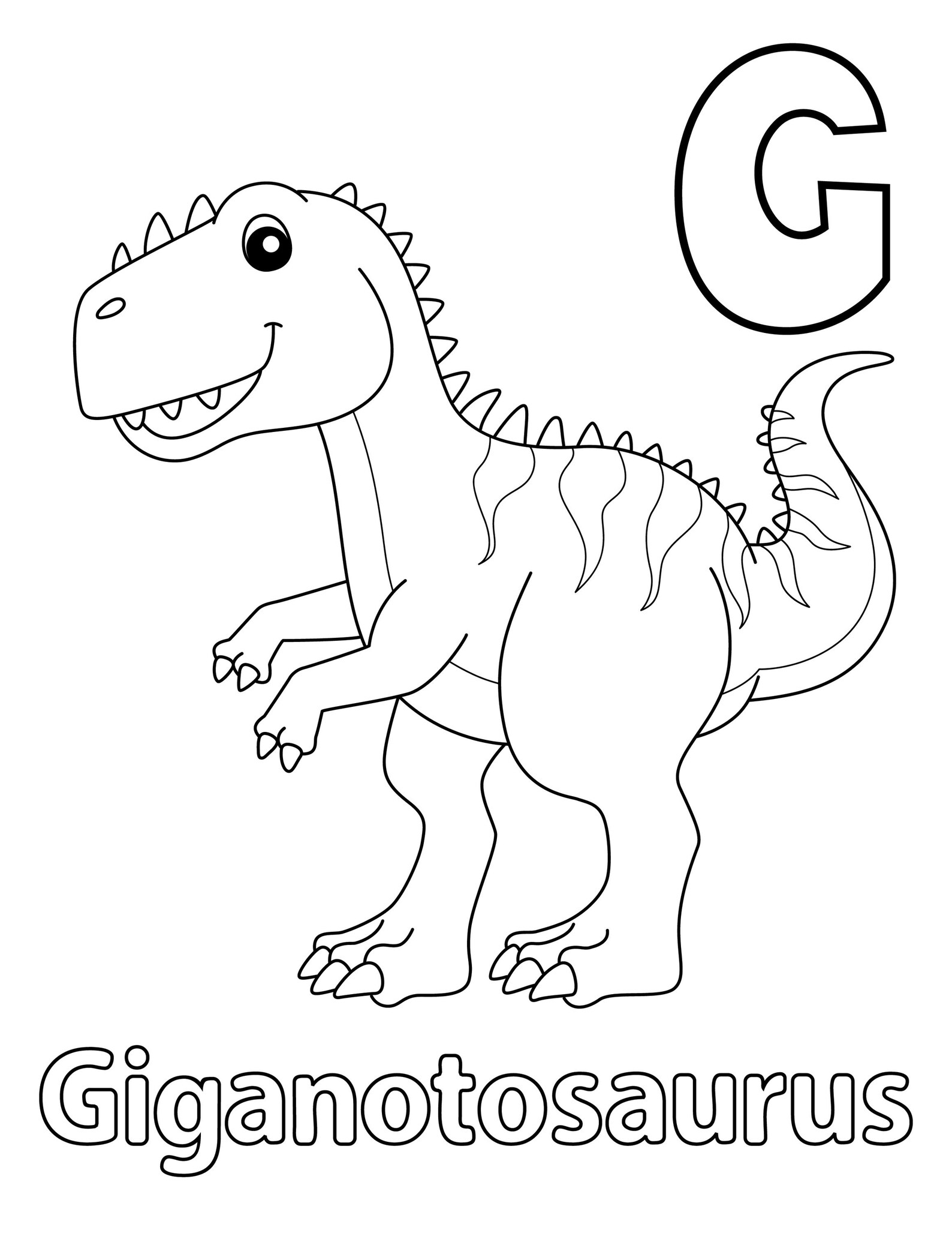 Dinosaur Alphabet Coloring Pages – Printable PDF & PNG | 26 Dinosaur ...