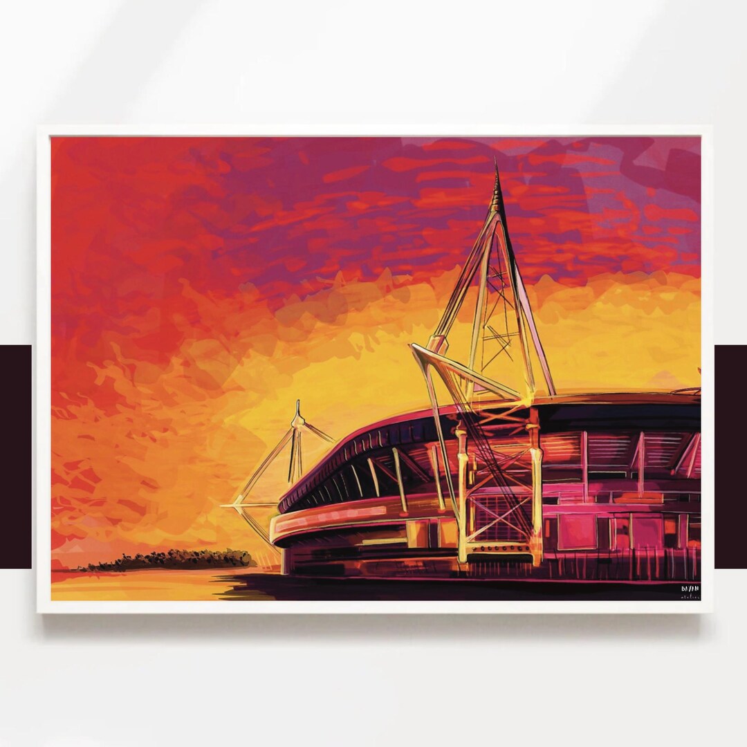 Principality Stadium Print - Digital Download, Wales Landmark Poster ...