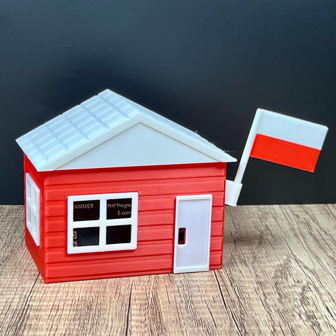 3D Printed Poland-themed House Gift Box With Polish Flag, Magnetic Roof ...