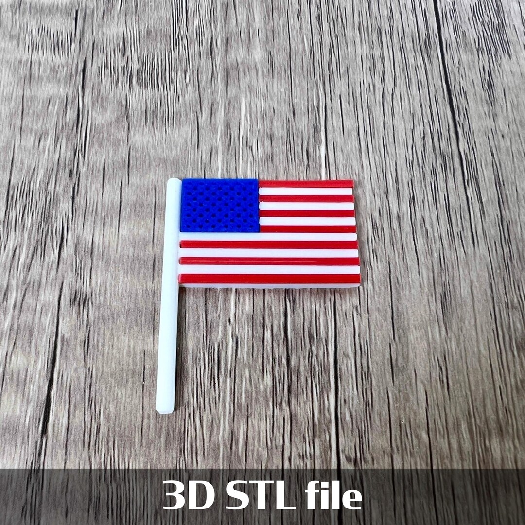 3D Printed Mini USA Flag STL File – American Flag Model, Digital ...