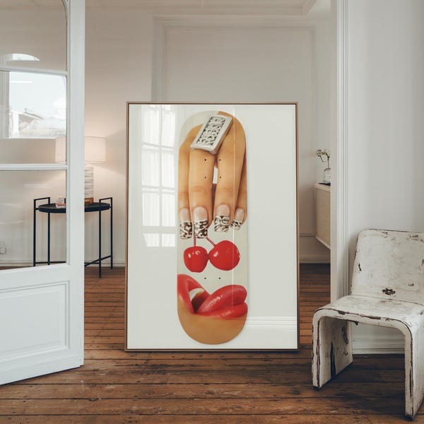 Manic Cherry Skateboard Wall Art - Etsy