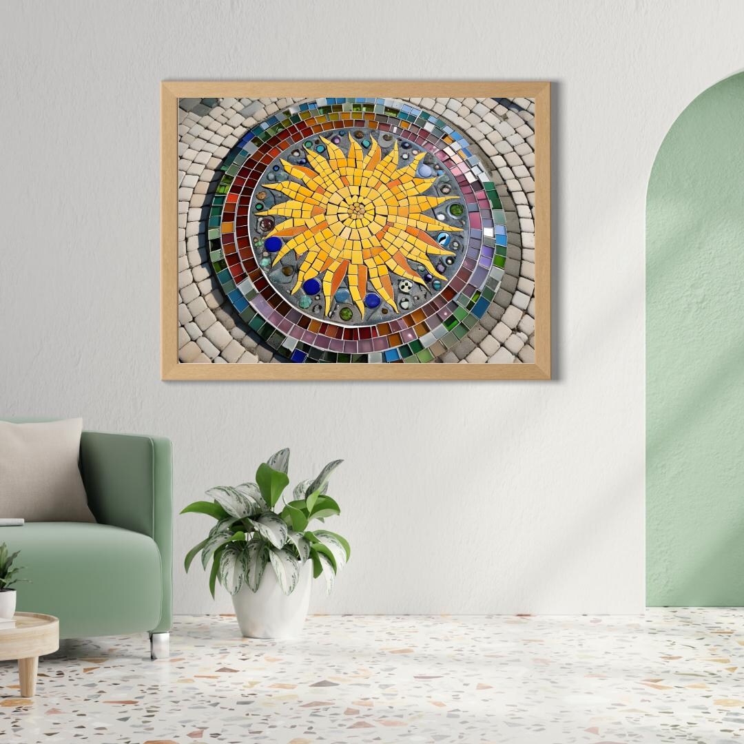 Mosaic Sun Tile Print: High-resolution Wall Art (digital Download) - Etsy