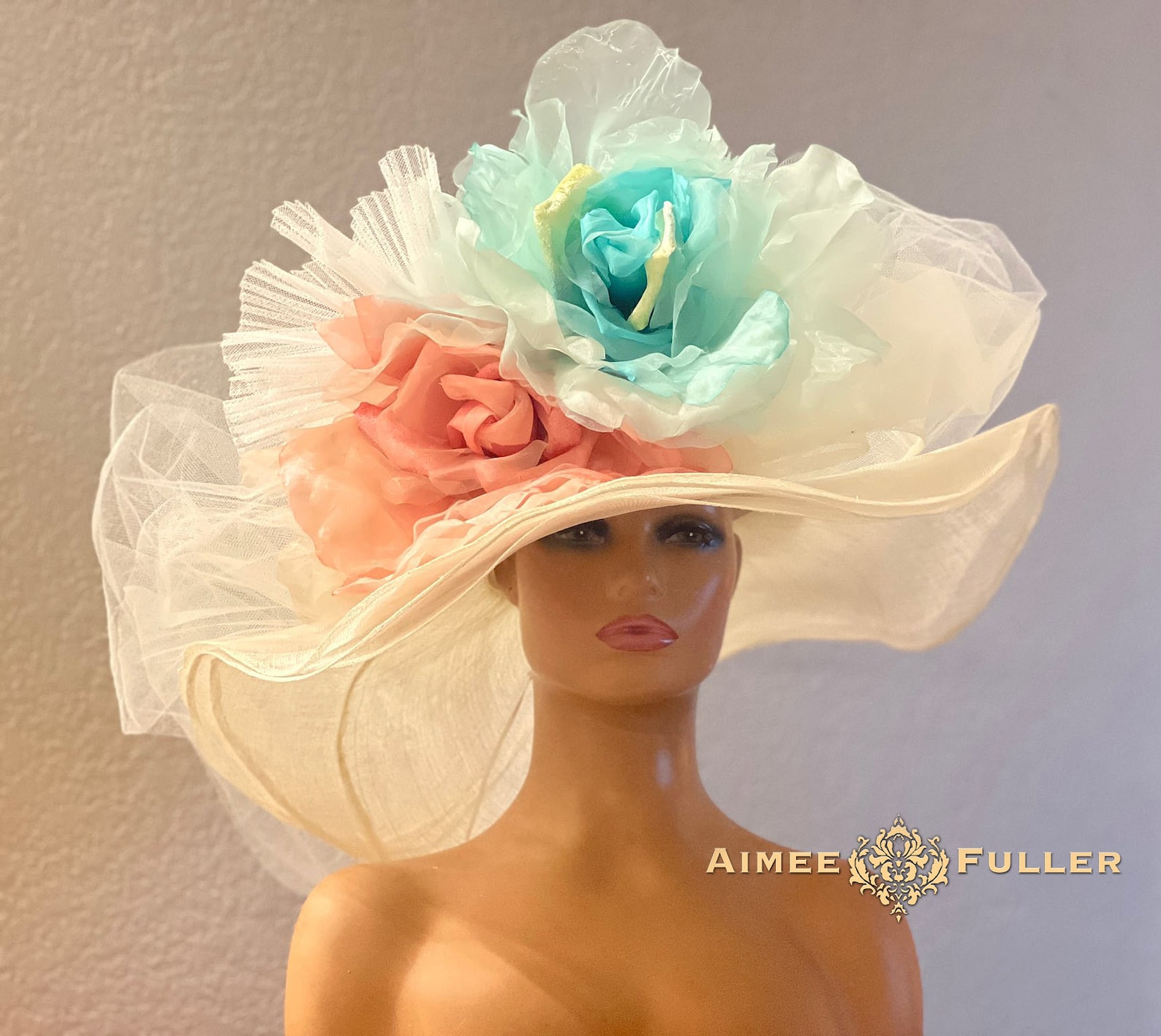 Black Kentucky Derby Hat, Pink Ombre Silk Rose Hat, Church Hat, Hat ...