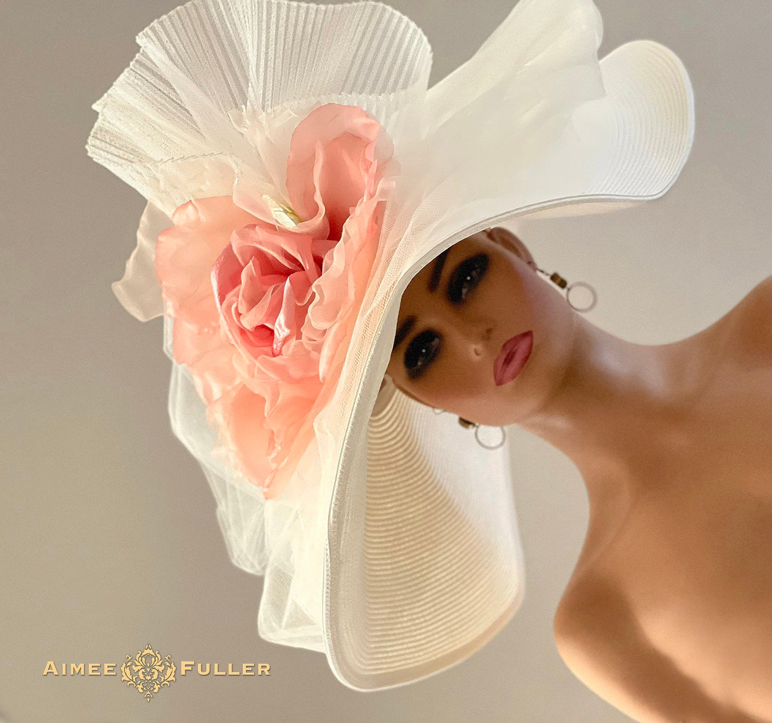 High Tea Ivory White Cream Baby Blue Derby Hat, Kentucky Derby Hats for ...