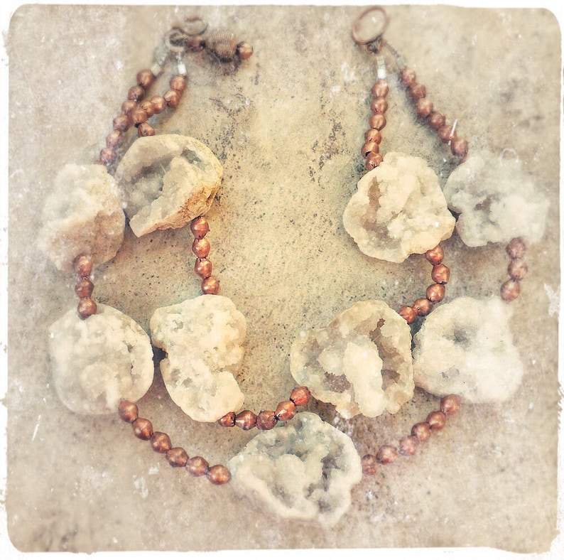 Rough Aqua Nugget Beads Chunky Statement Necklace by Aimee Fuller ...