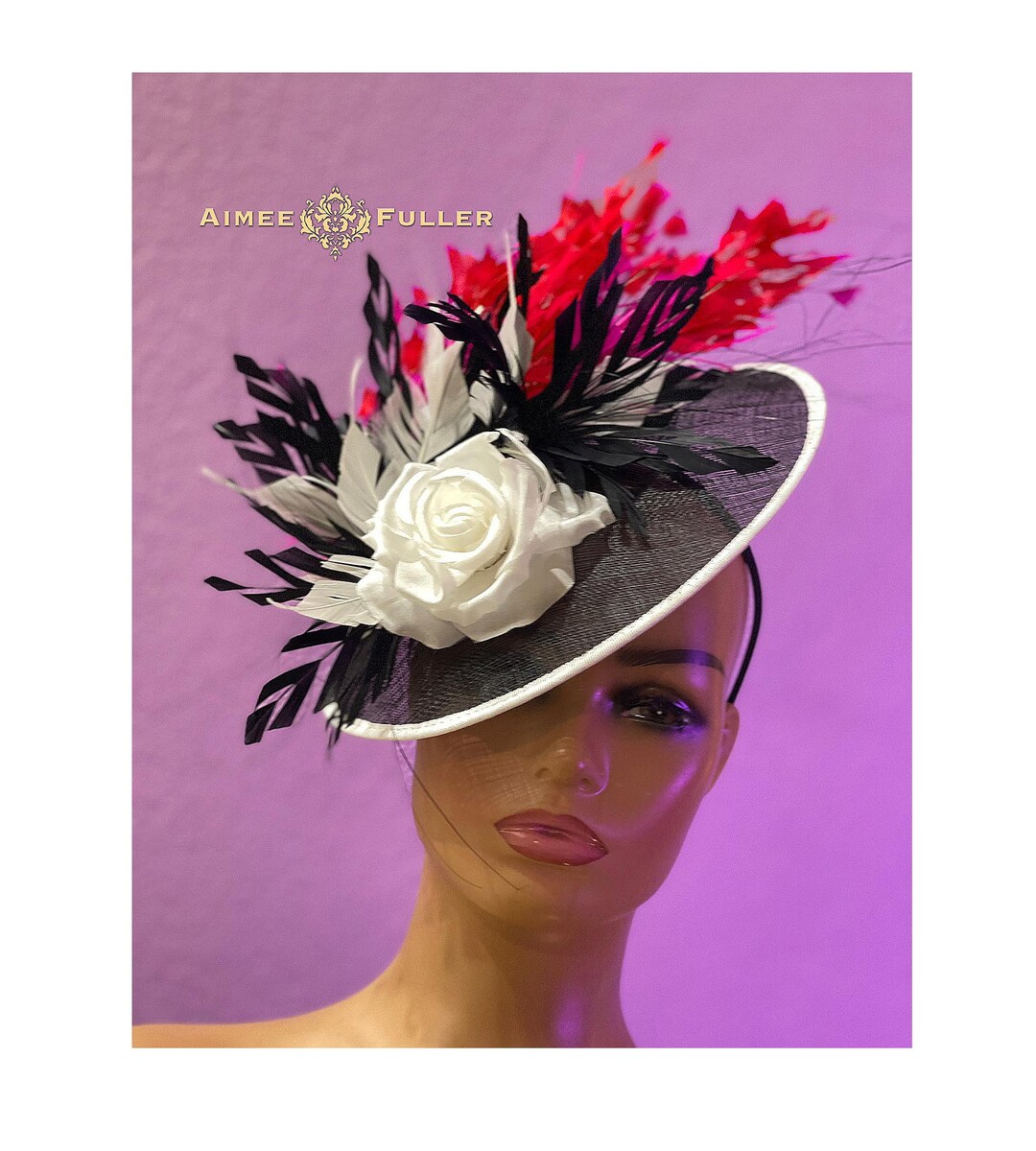 Kentucky Derby Fascinator, High Tea Fascinator, Red Bridal Hat ...