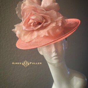 Kentucky Derby Hat, Bridal Fascinator, High Tea Hat, Hot Pink Rose Del ...