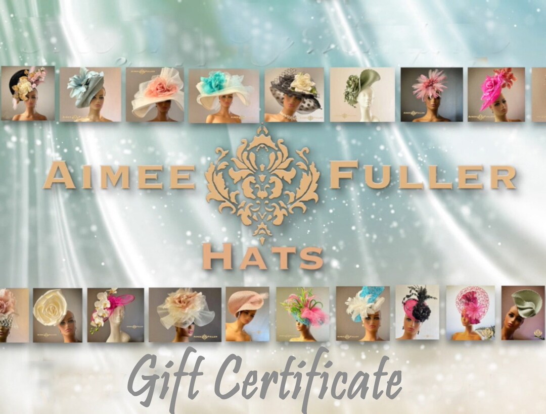 Kentucky Derby Hat Gift Certificate, Hat Gift Certificate, Women's Hat ...