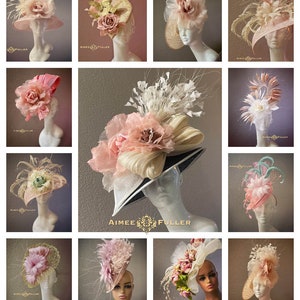 Kentucky Derby Fascinator, Red Silk Rose Floral Fascinator, Hot Pink ...