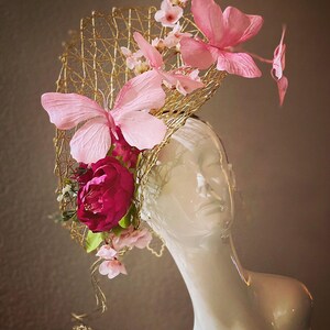 Kentucky Derby Hat Fascinator, Pink Butterfly Royal Ascot Hat, Easter ...