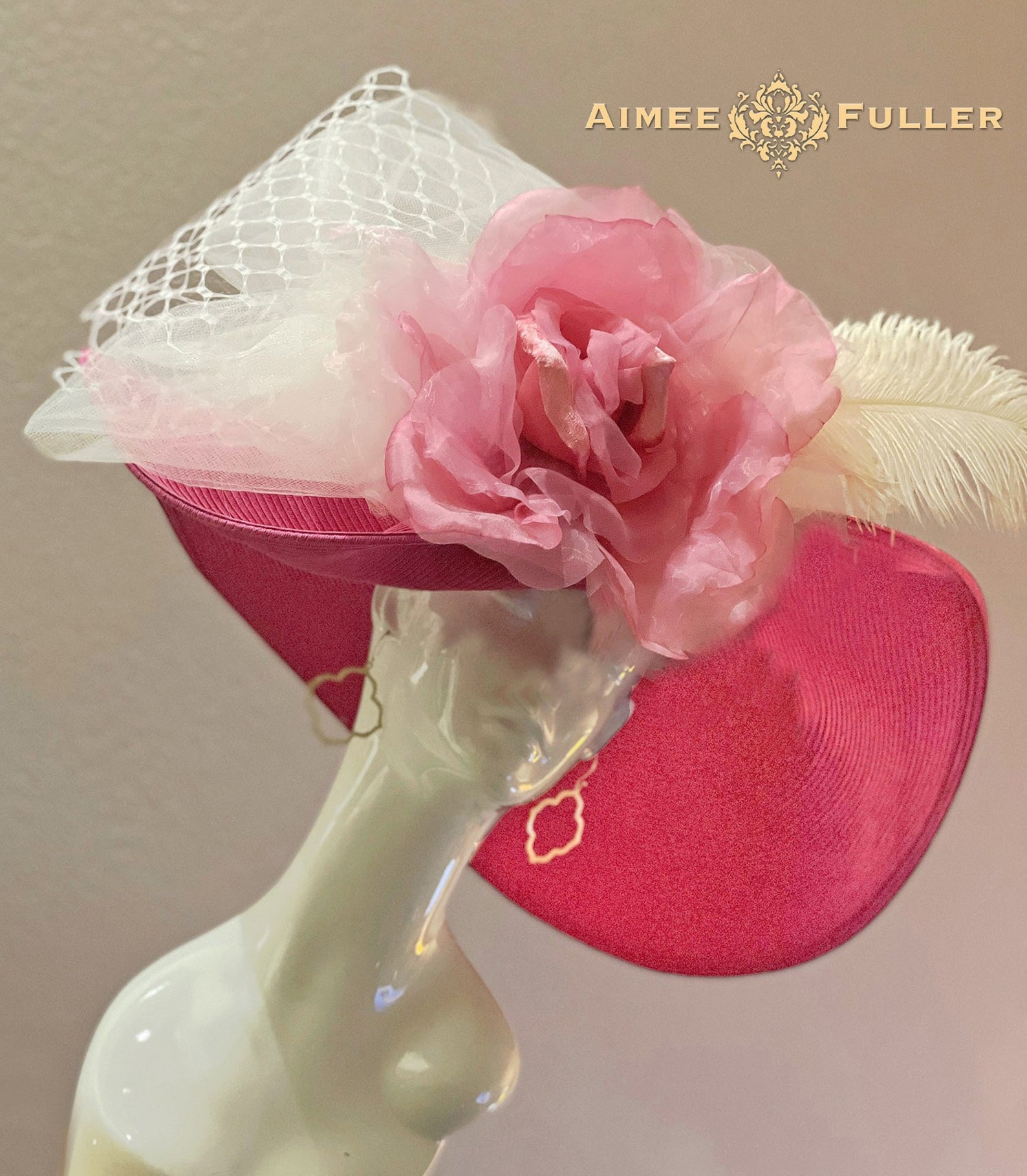 Pink Kentucky Derby Hat Bubble Gum Pink Cream High Tea Large - Etsy