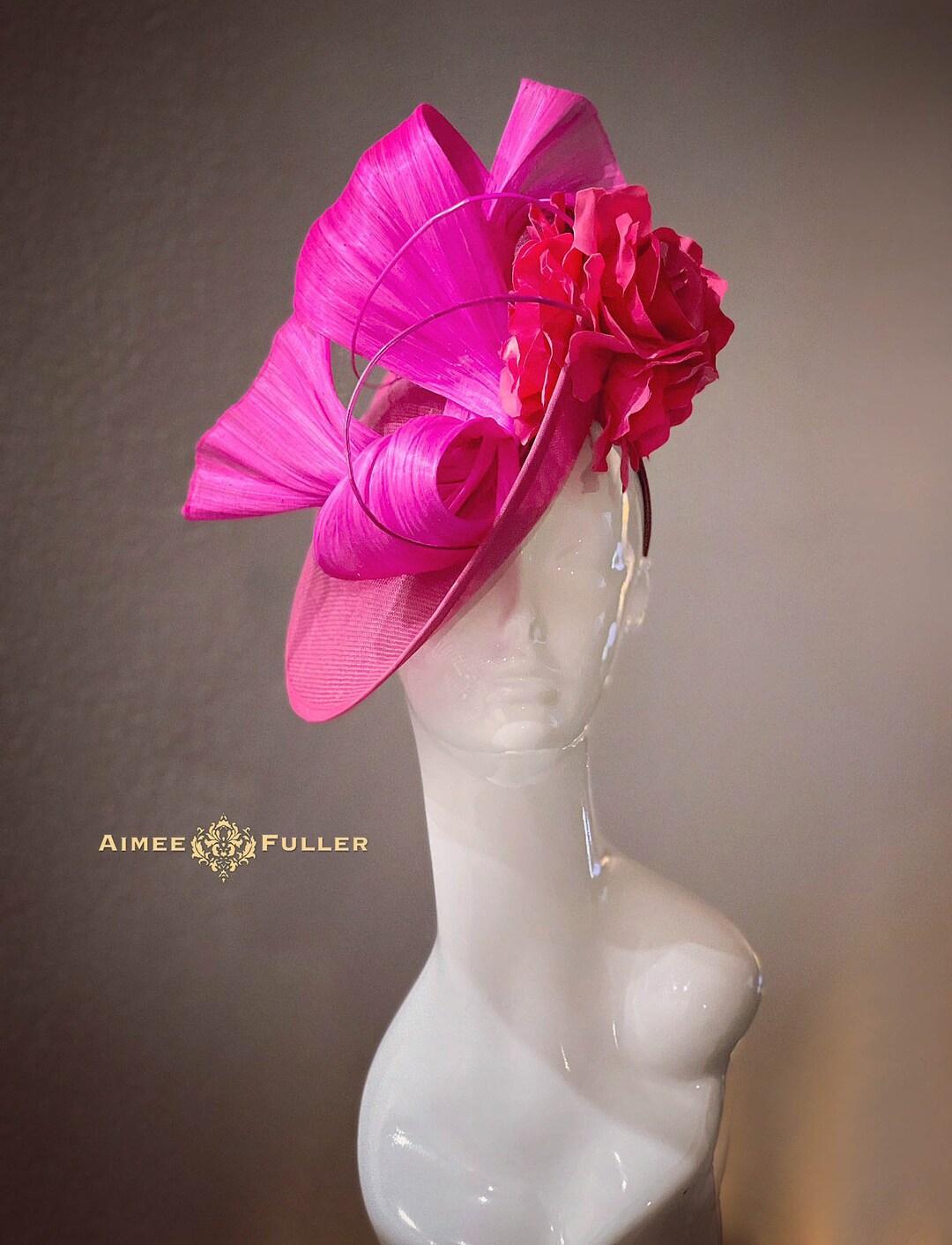 Kentucky Derby Hat Fascinator, Fuchsia Hot Pink Floral Headpiece, Del ...