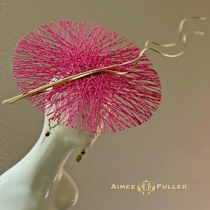Aimee Fuller Kentucky Derby Shocking Hot Berry Pink Tan Plume ...