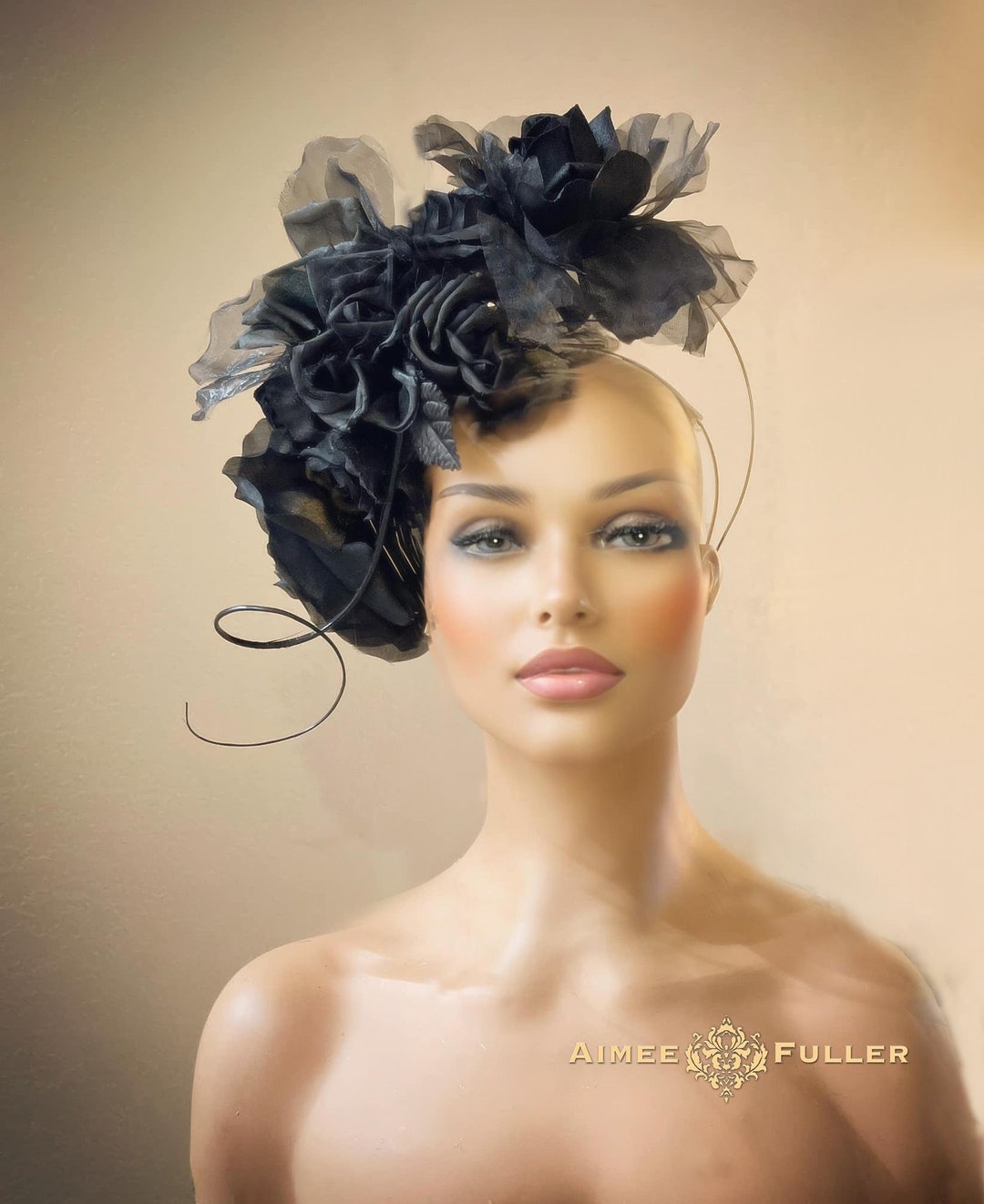 Black Silk Fascinator Hat, High Tea Fascinator, Royal Ascot Hat ...