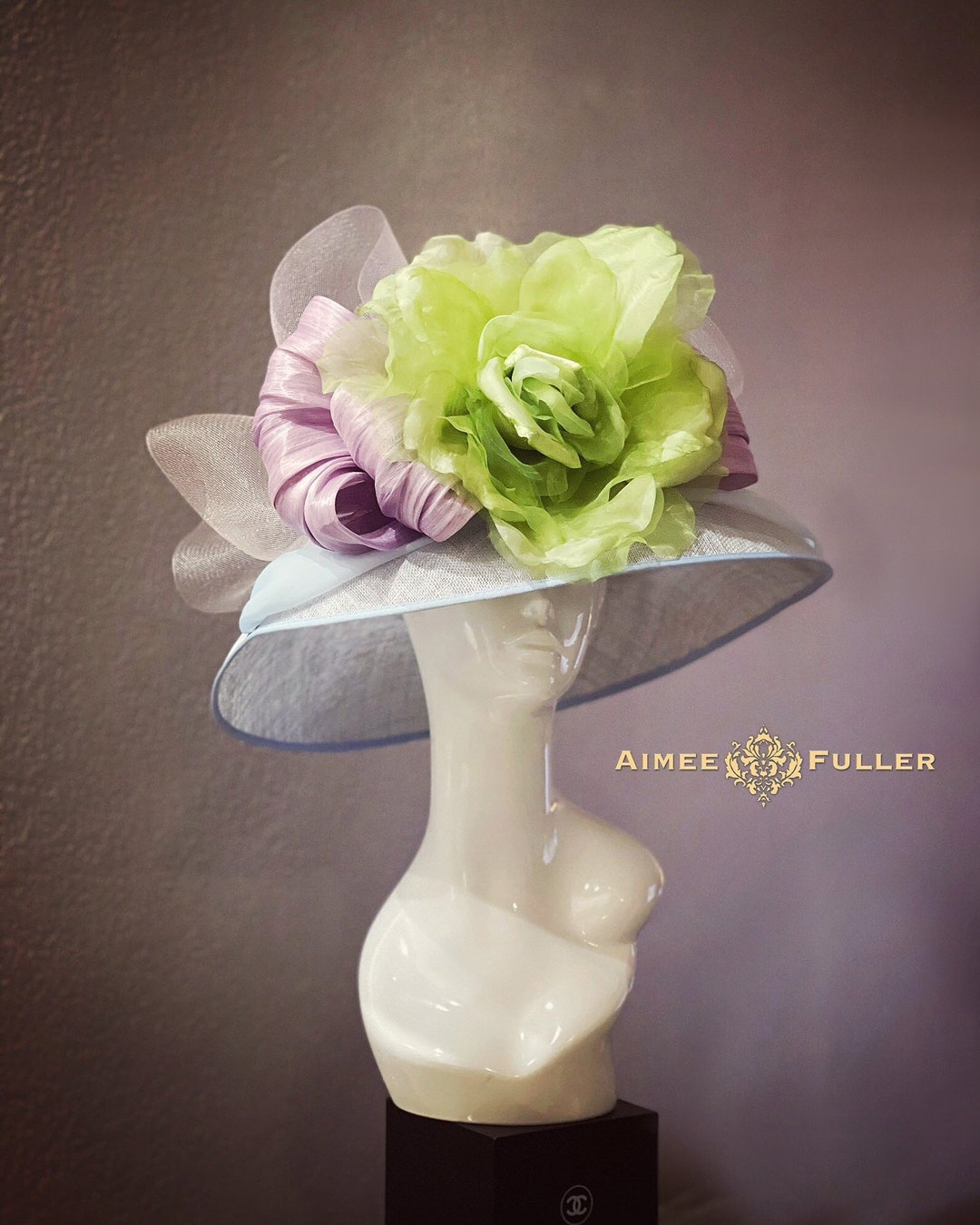 Powder Blue Kentucky Derby Hat, Soft Blue Hat, Lavender Mauve Pink ...