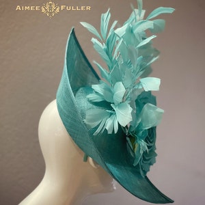 Kentucky Derby Fascinator, Turquoise Teal Shades Royal Ascot Hat, Rose ...