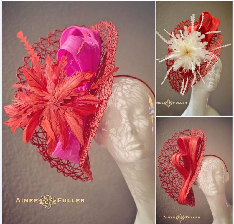Aimee Fuller Kentucky Derby Fascinator Shocking Hot Berry - Etsy
