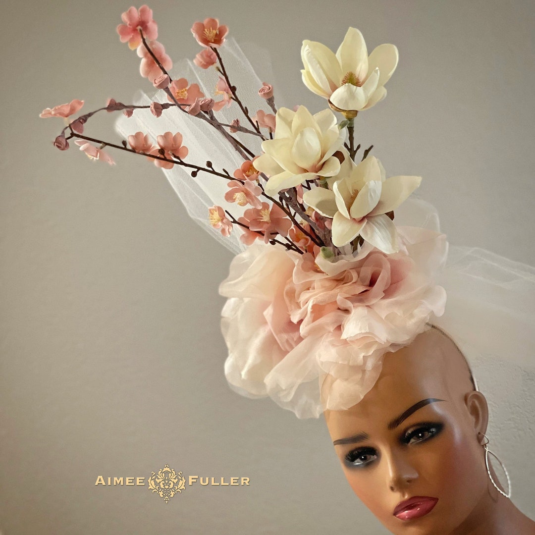 High Tea Fascinator, Kentucky Derby Hat, Kentucky Oaks Hat, Soft Pink ...