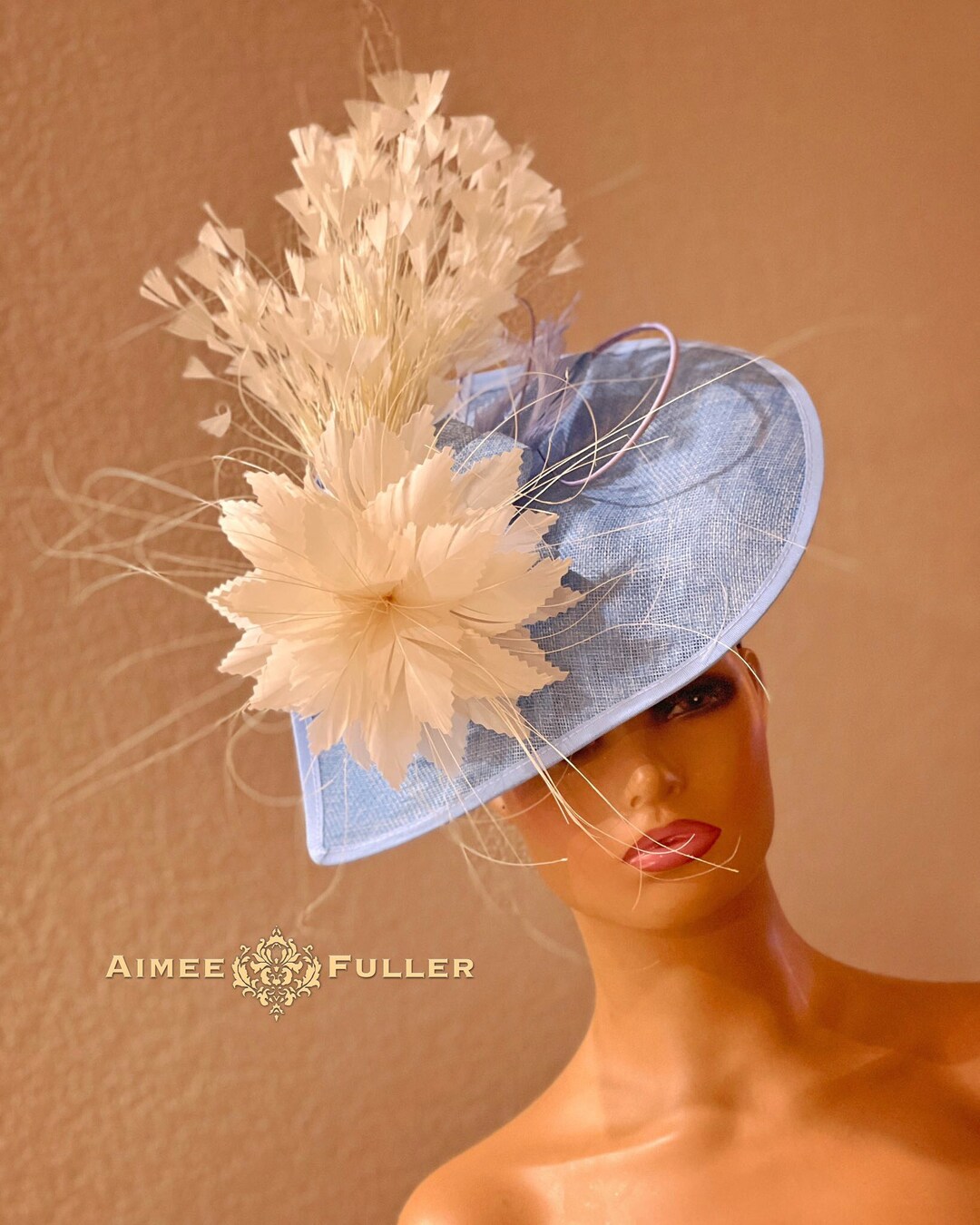 Mother of the Bride Hat, Cornflower Blue Royal Ascot Hat, Kentucky ...