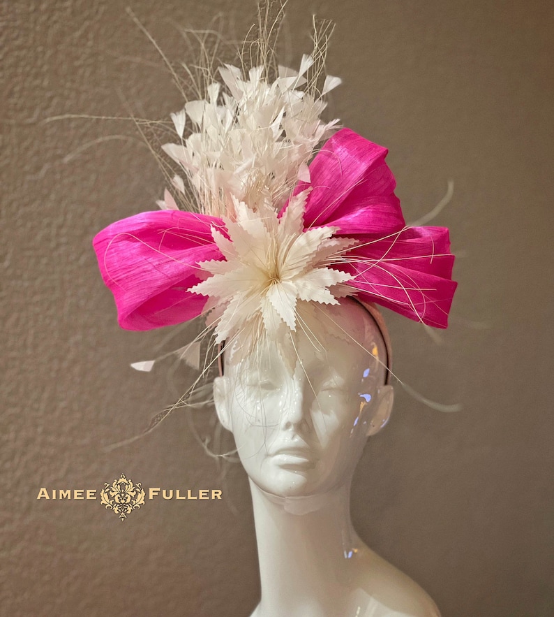 Kentucky Derby Hat Fascinator, Royal Ascot Hat, Hot Pink Taffy Like ...
