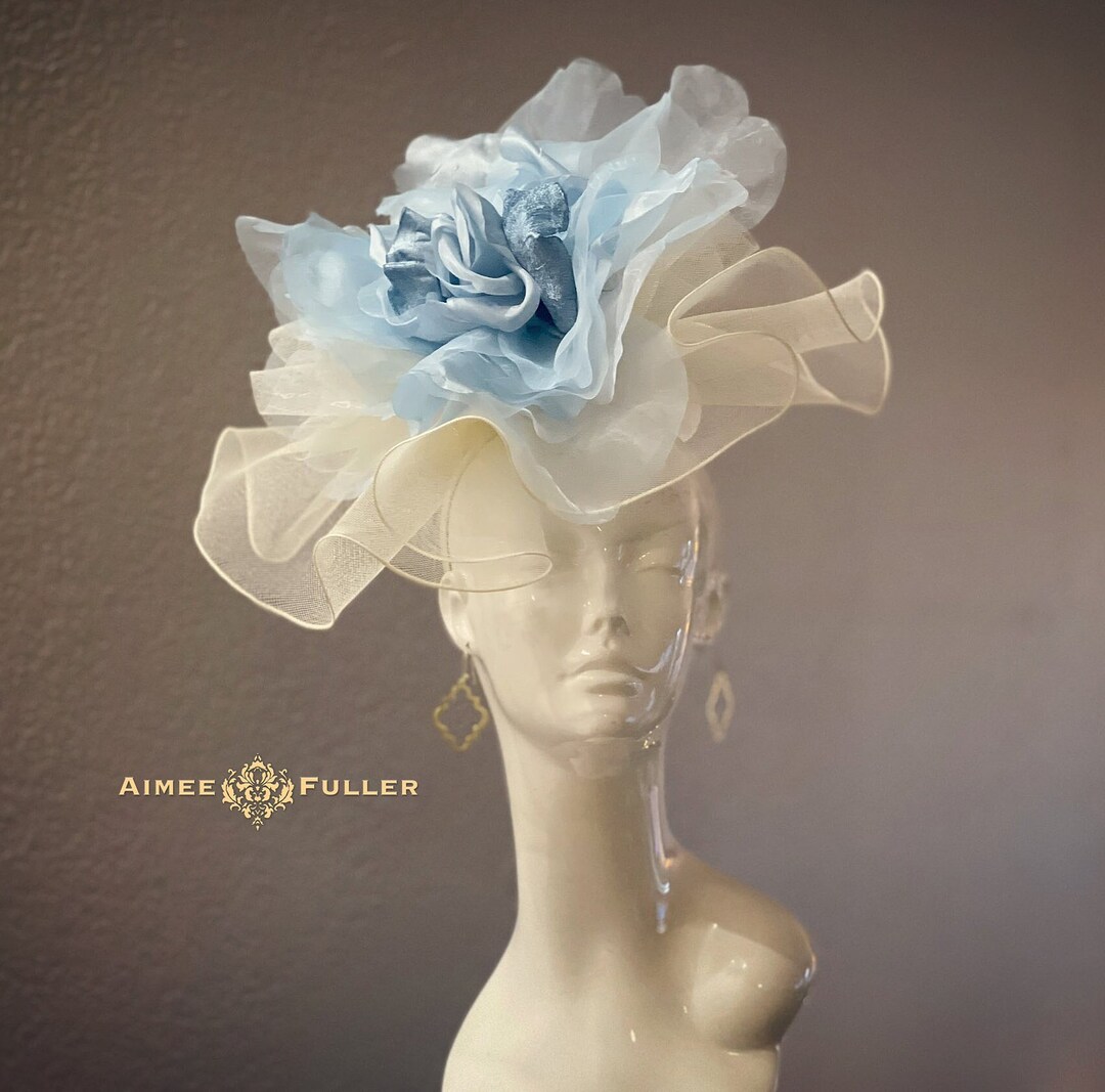 High Tea Cocktail Hat, Ivory off White Cream Fascinator, Soft Powder ...