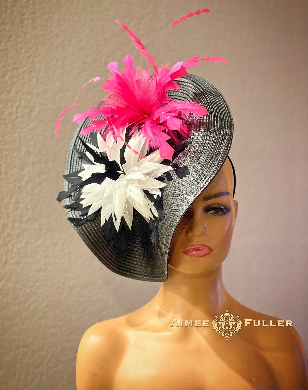 Aimee Fuller Black White Hot Pink Royal Ascot Fascinator, Kentucky ...