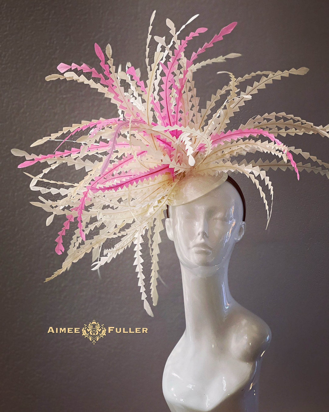 Various Colors Available Kentucky Derby Fascinator, Cream and Pink ...
