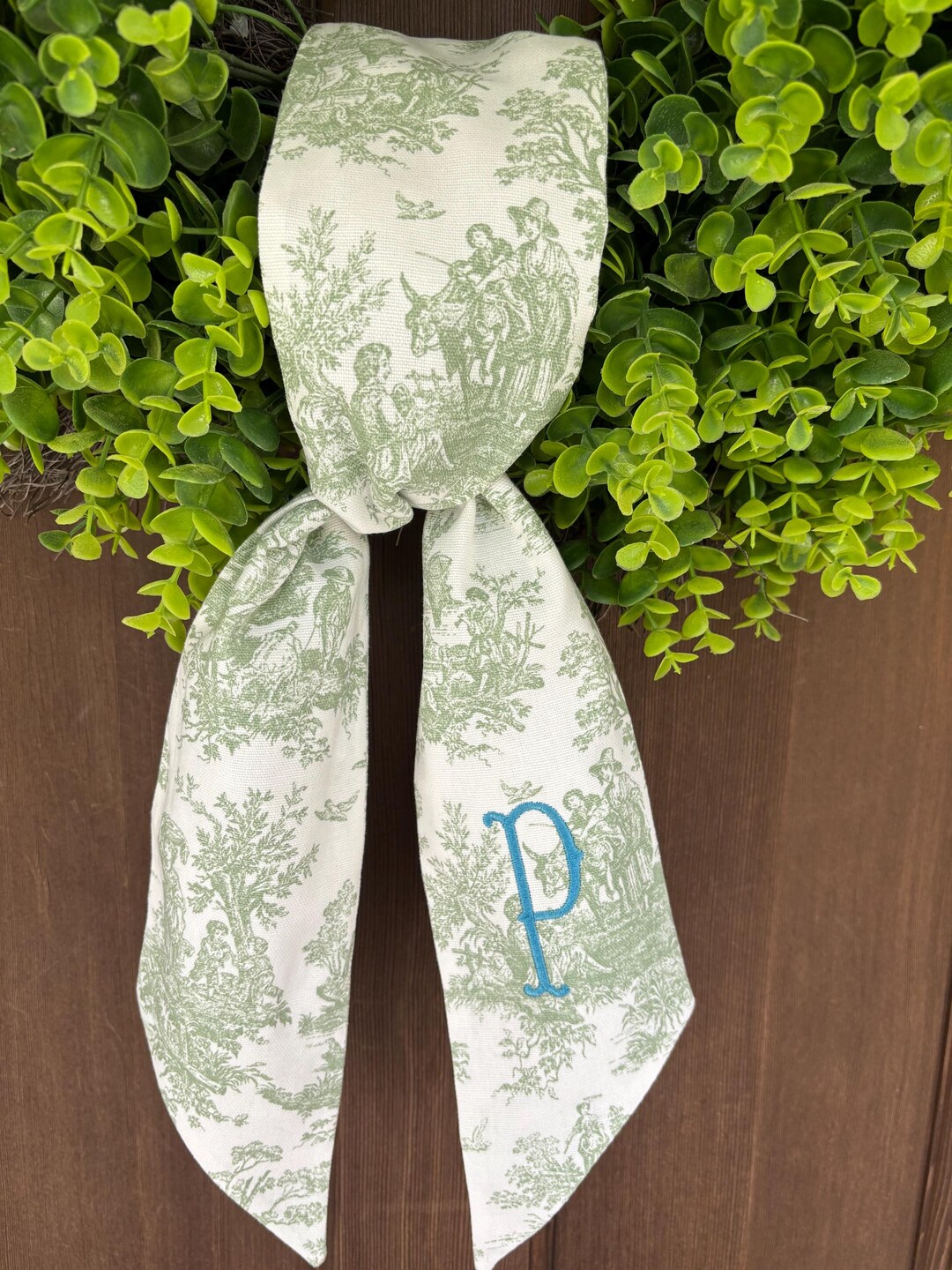 Personalized Wreath Sash: Classic French Toile De Jouy Cotton Decor - Etsy