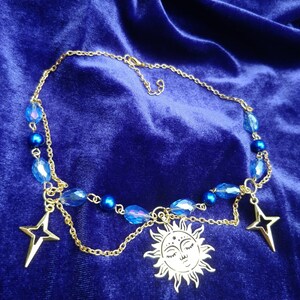 Whimsigoth Necklace Sun and Stars - Etsy