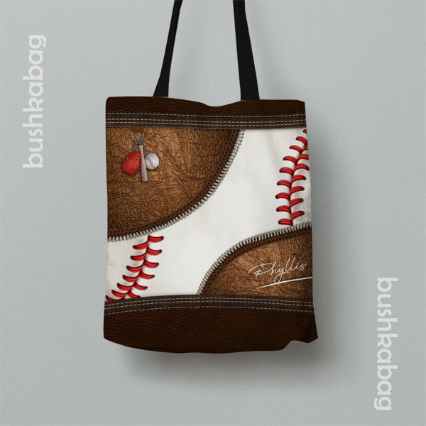Canvas Baseball Tote - Etsy
