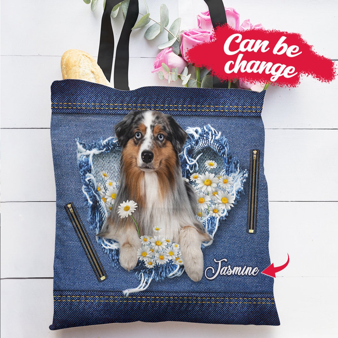 Personalized Australian Shepherd Dog Tote Bag Australian - Etsy