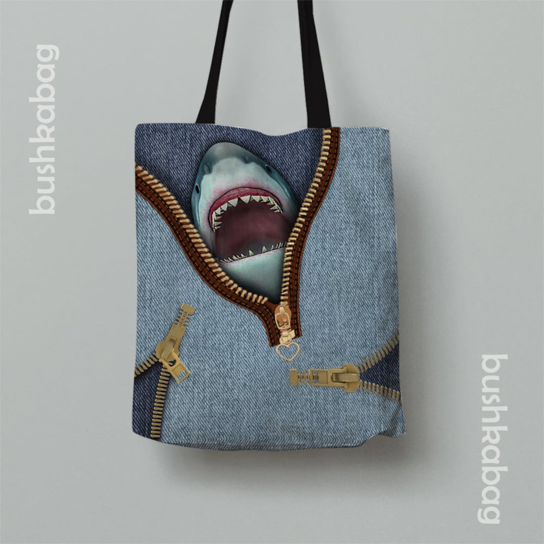 Personalized Sea Shark Tote Bag Vintage Sea Shark Shoulder - Etsy