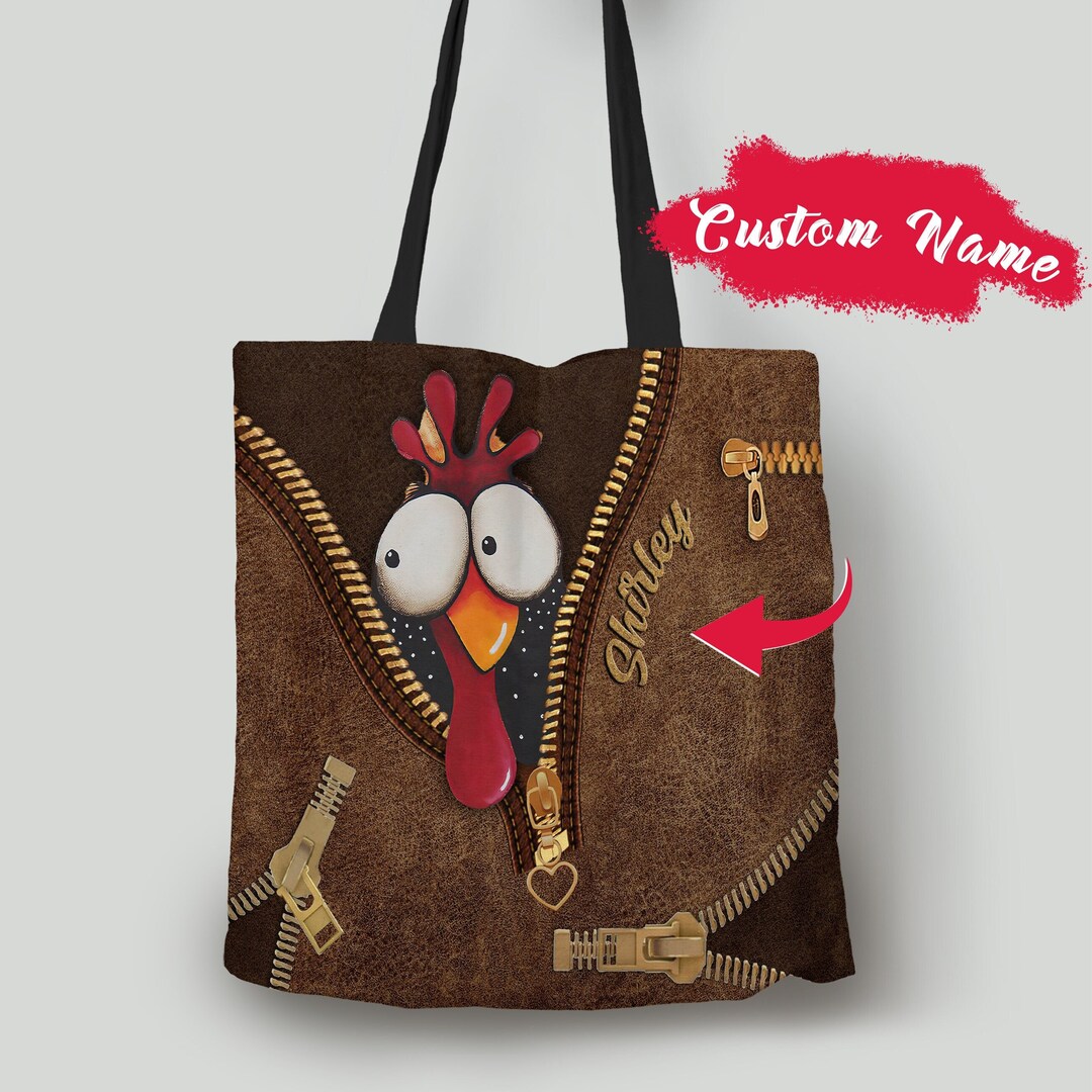 Personalized Chicken Tote Bag Chicken Handbag Funny Chicken - Etsy UK