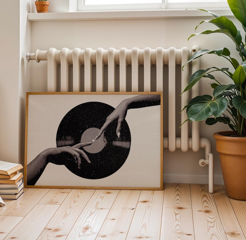 Vinyl Record Print, Fashion Photography Poster, Retro Music Wall Art ...