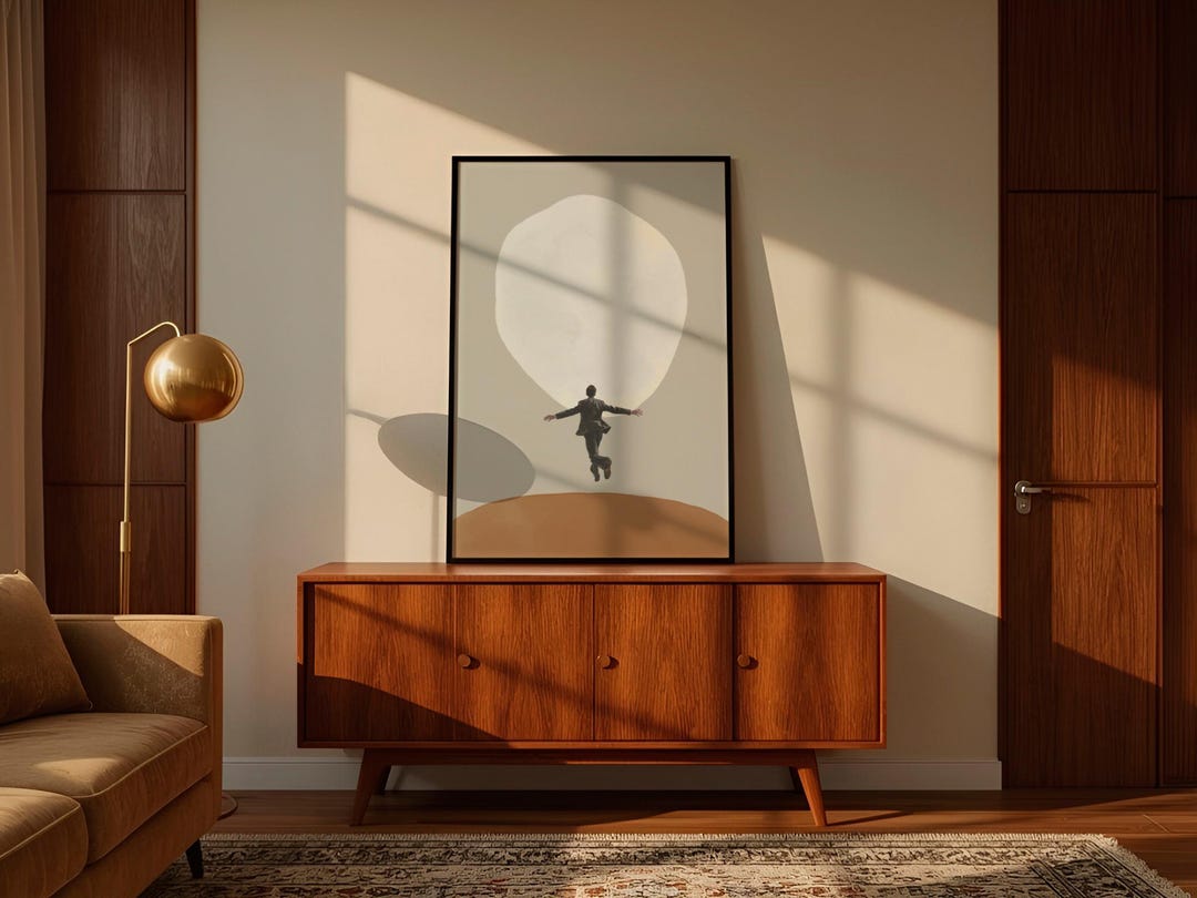 Neutral Abstract Print: Subjective Art Poster, Whimsical Bedroom Wall ...