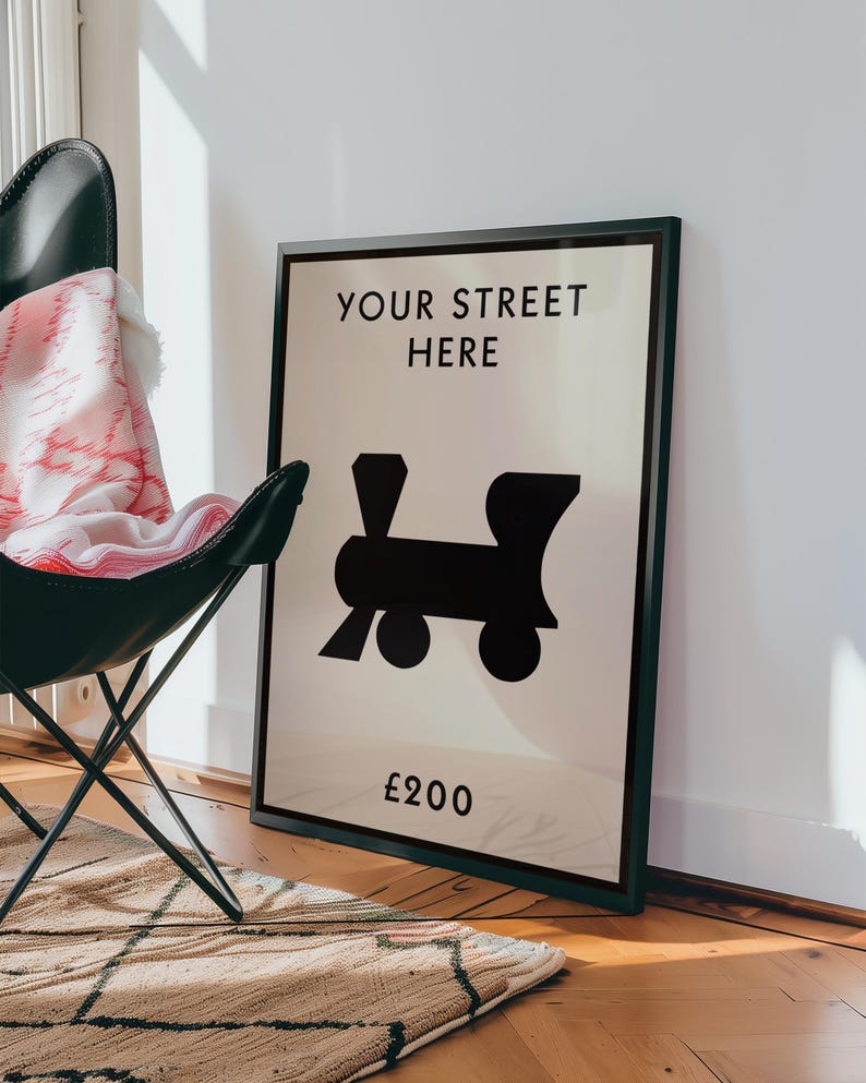 Personalized Monopoly Station Print: Custom Family Name Sign, New Home ...