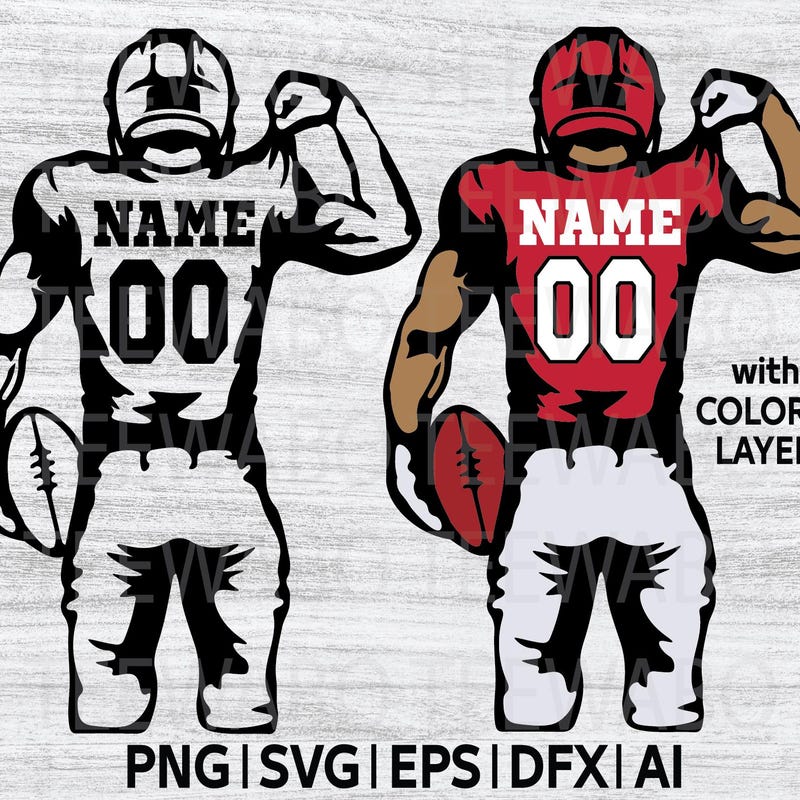 Football Player Svg - Etsy